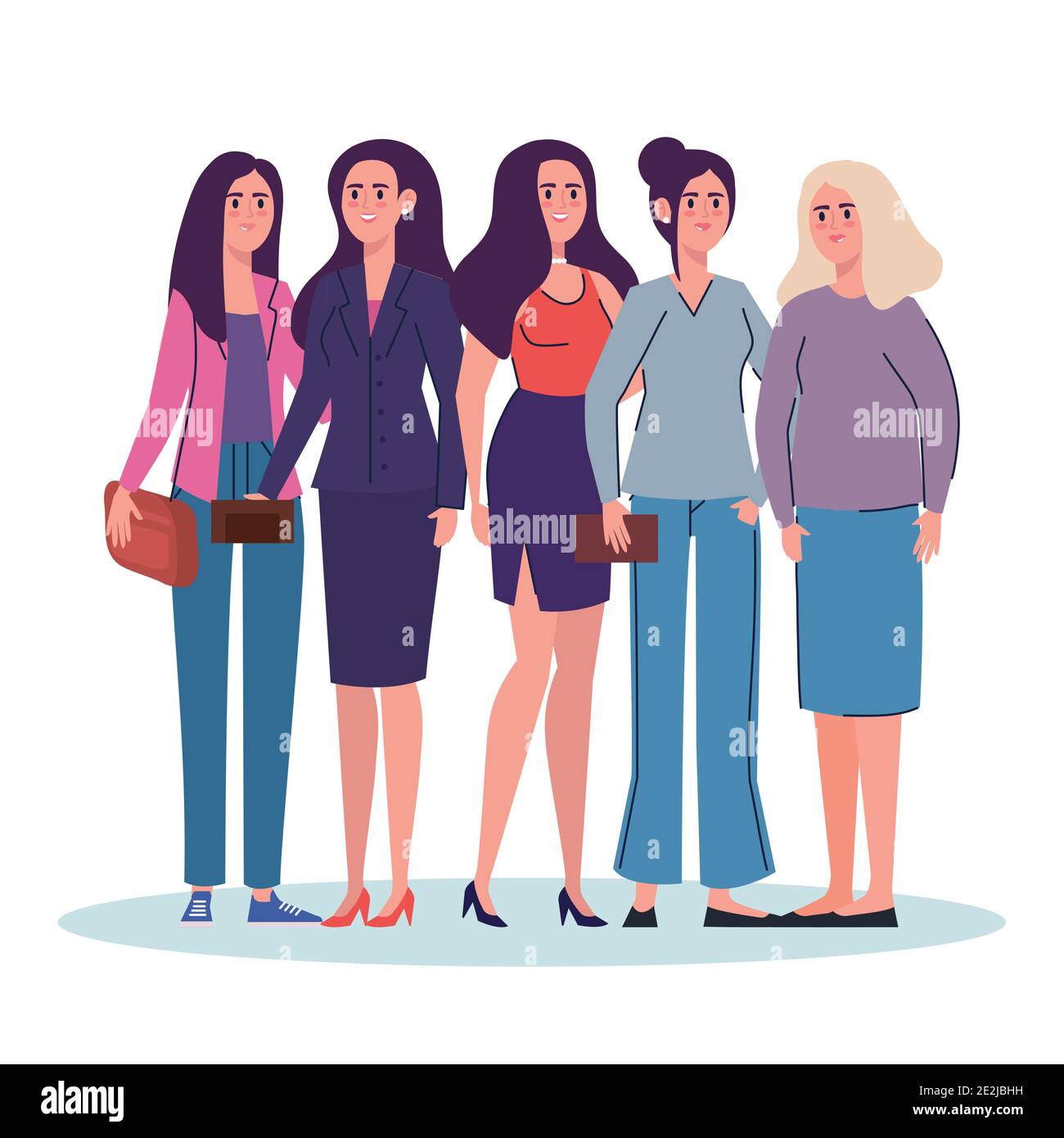 group of women standing avatars characters Stock Vector Image & Art - Alamy