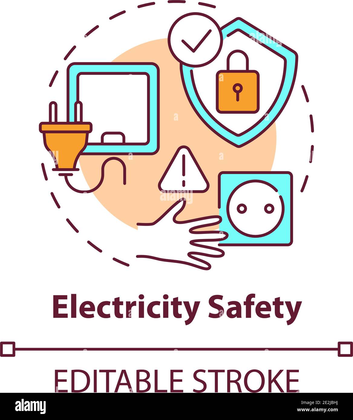 Electricity safety concept icon Stock Vector Image & Art - Alamy