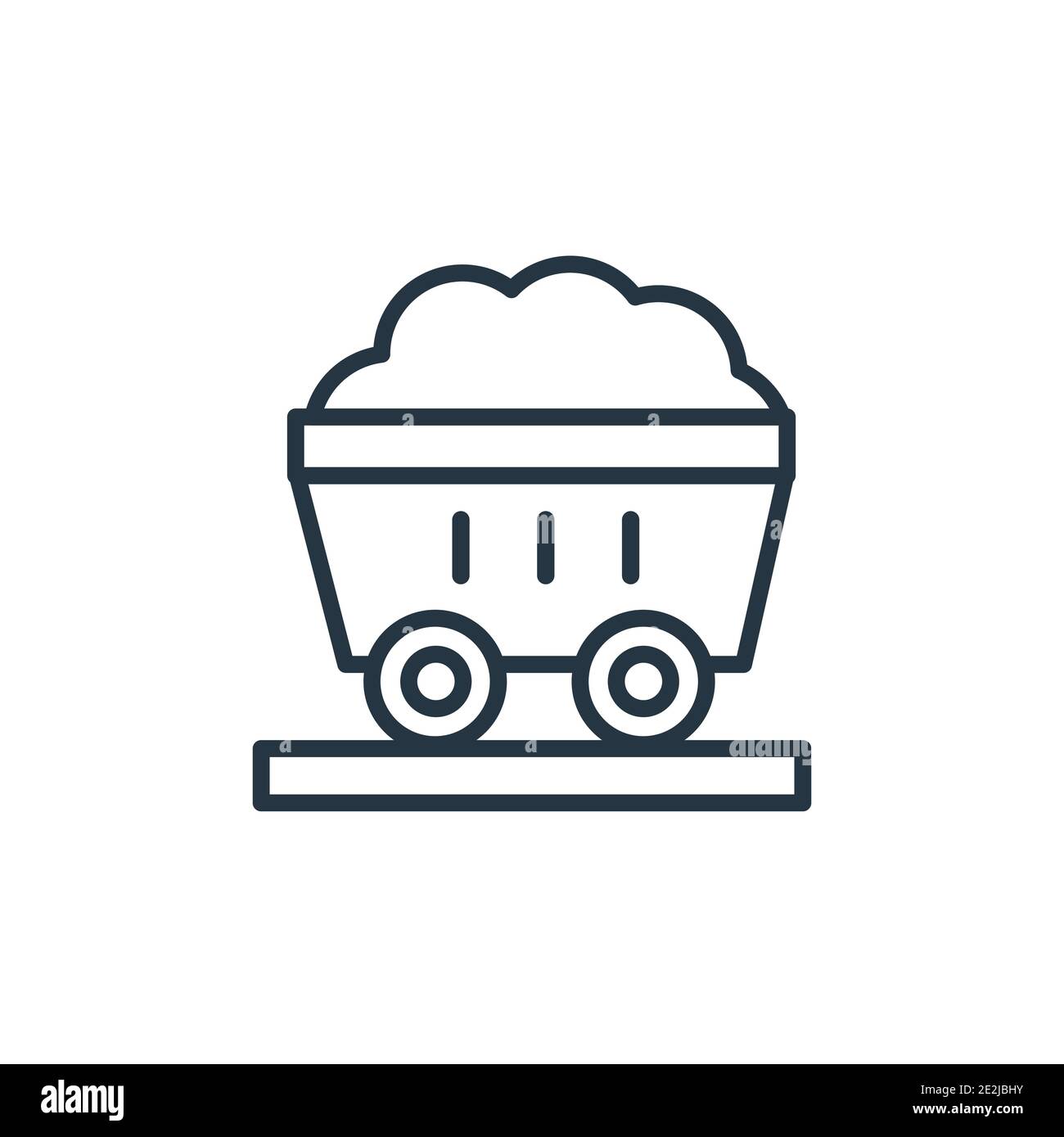 Coal wagon outline vector icon. Thin line black coal wagon icon, flat ...