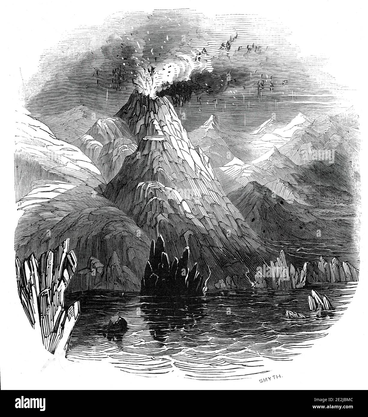 Eruption of Mount Hecla, 1845. Volcanic eruption in Iceland: '...the ...