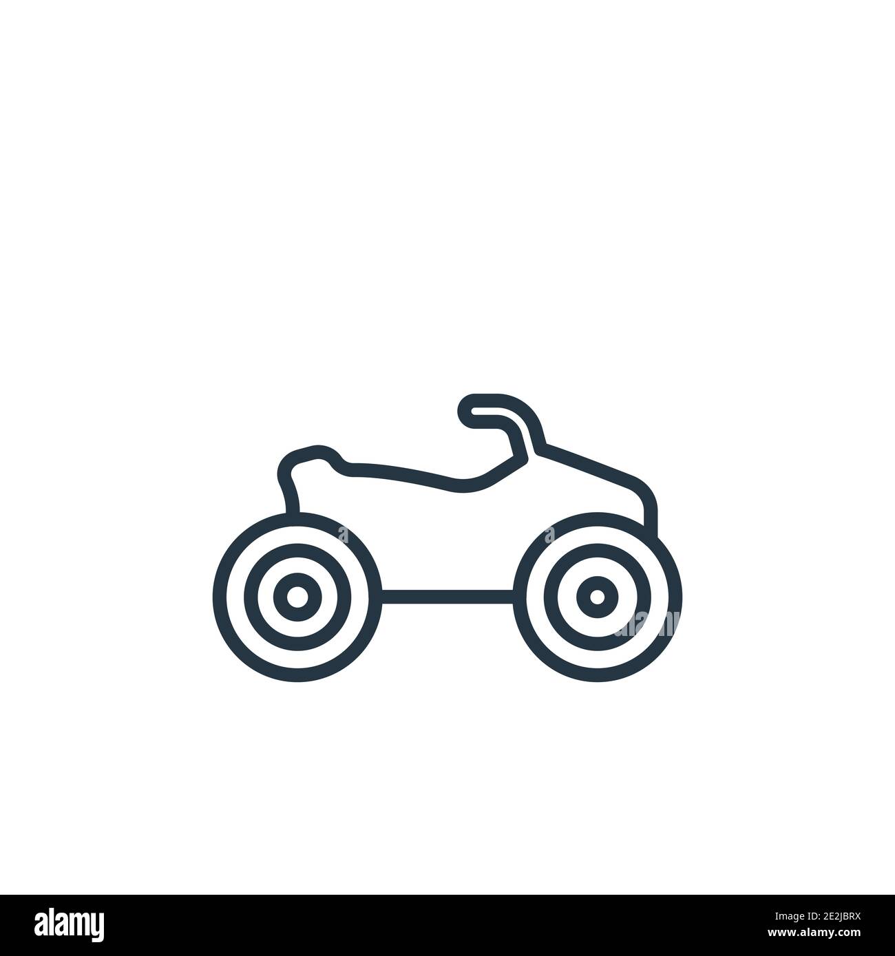 Quad outline vector icon. Thin line black quad icon, flat vector simple ...