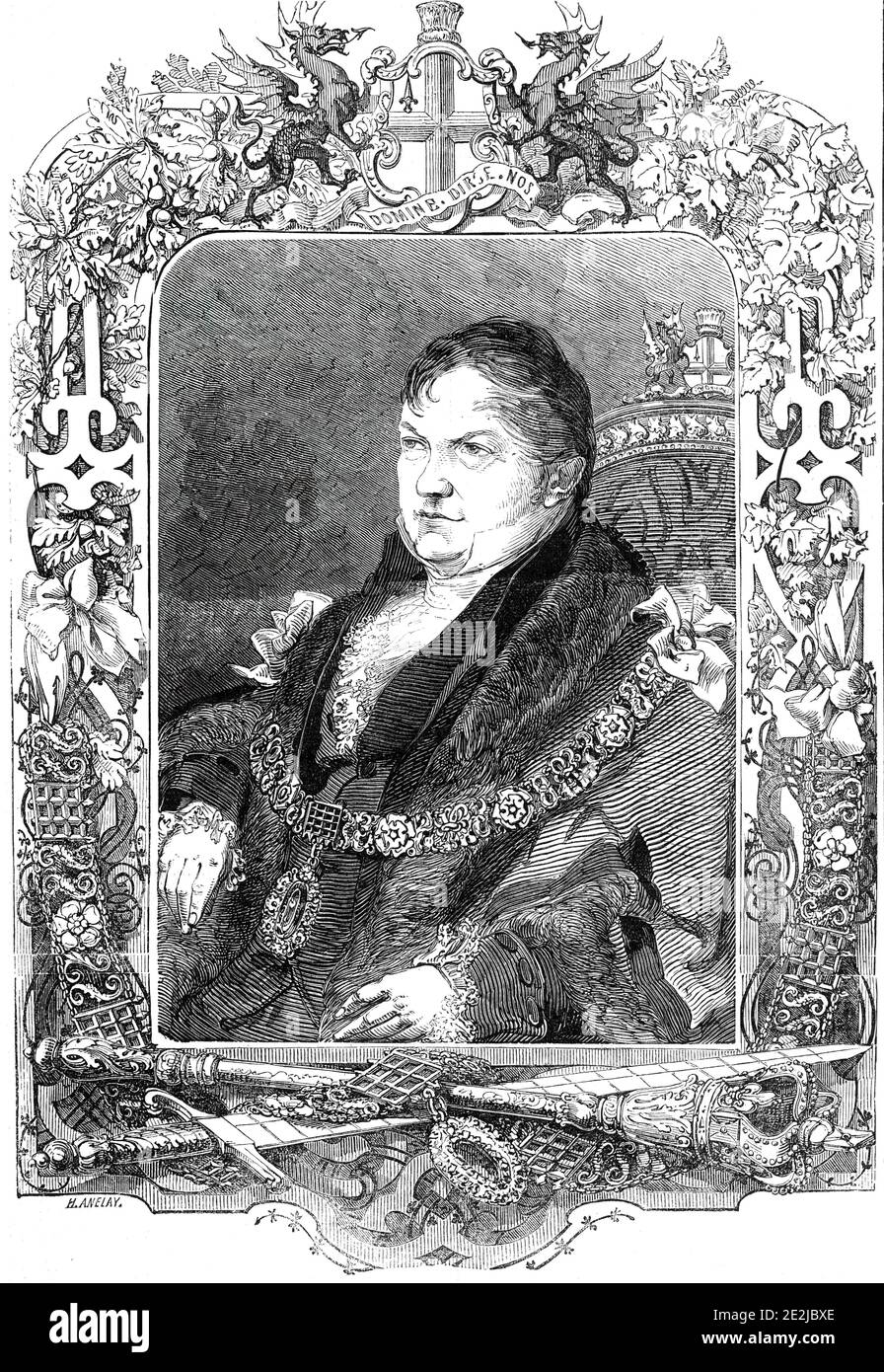 Portrait of the Right Honourable John Johnson, Lord Mayor, 1845. John ...