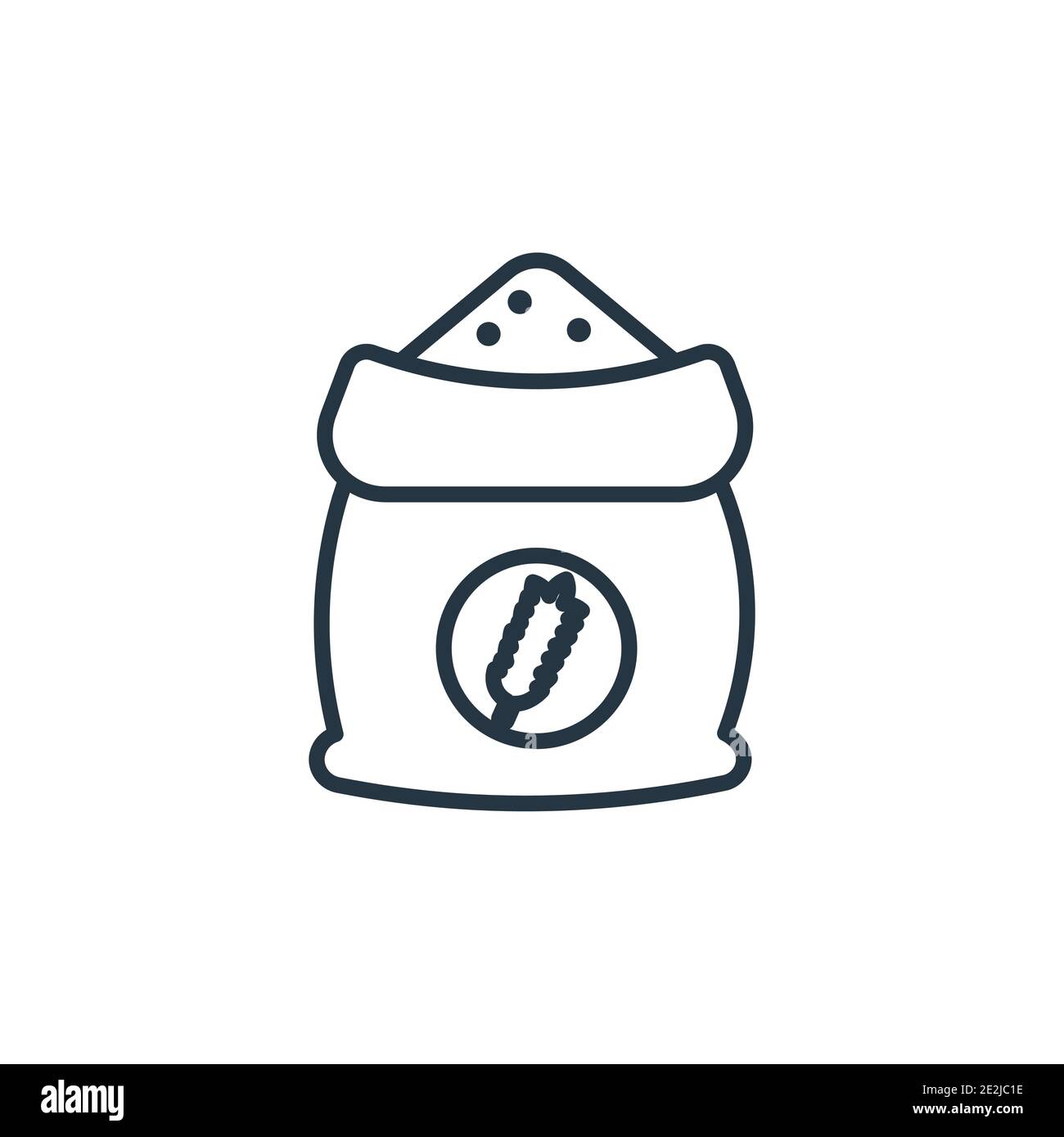 Flour outline vector icon. Thin line black flour icon, flat vector ...