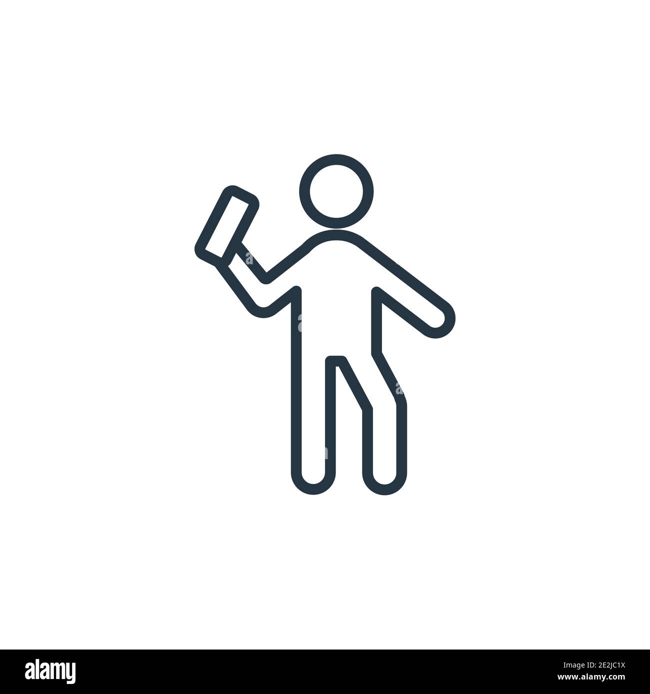 Smartphone call outline vector icon. Thin line black smartphone call ...