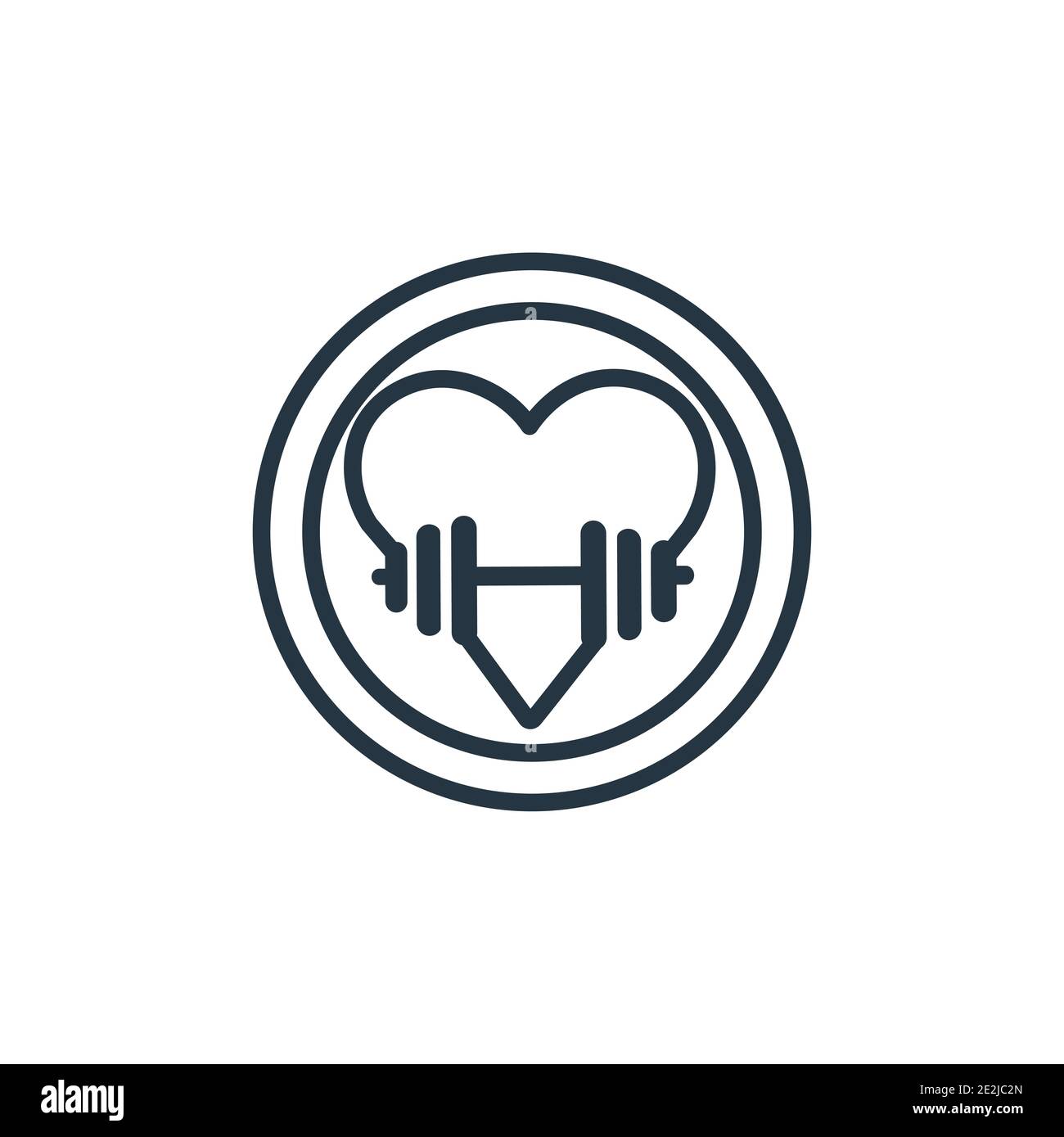Gym outline vector icon. Thin line black gym icon, flat vector simple ...