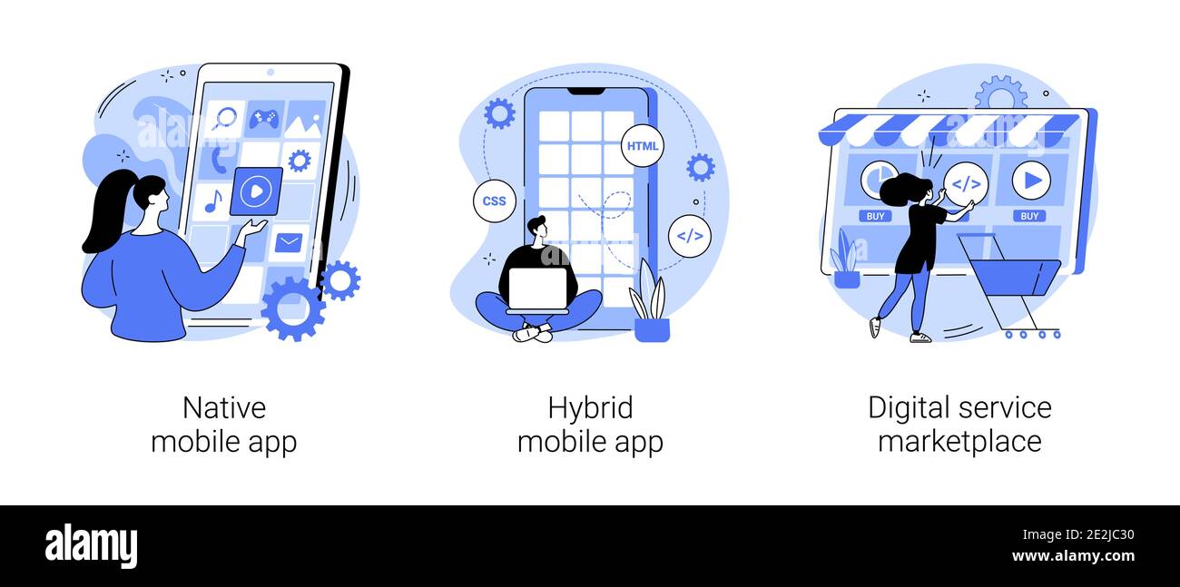 Software application abstract concept vector illustrations Stock Vector ...