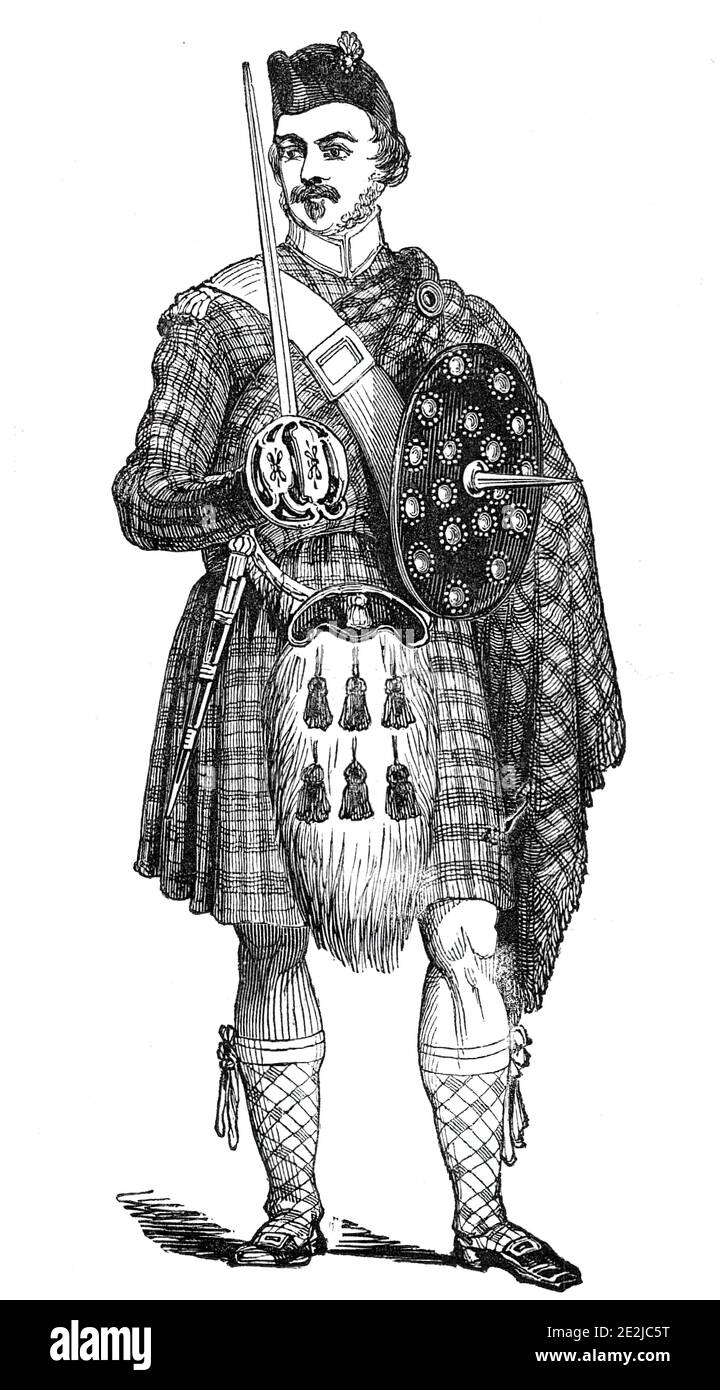 Portrait of a highland guardsman, at Blair Athol, 1844. Soldier ...