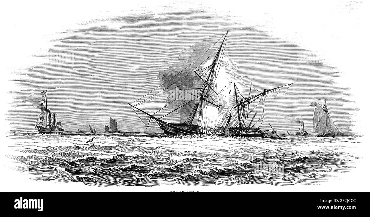 The Explosion, 1844. Explosion of a ship at Brighton by Captain Warner ...