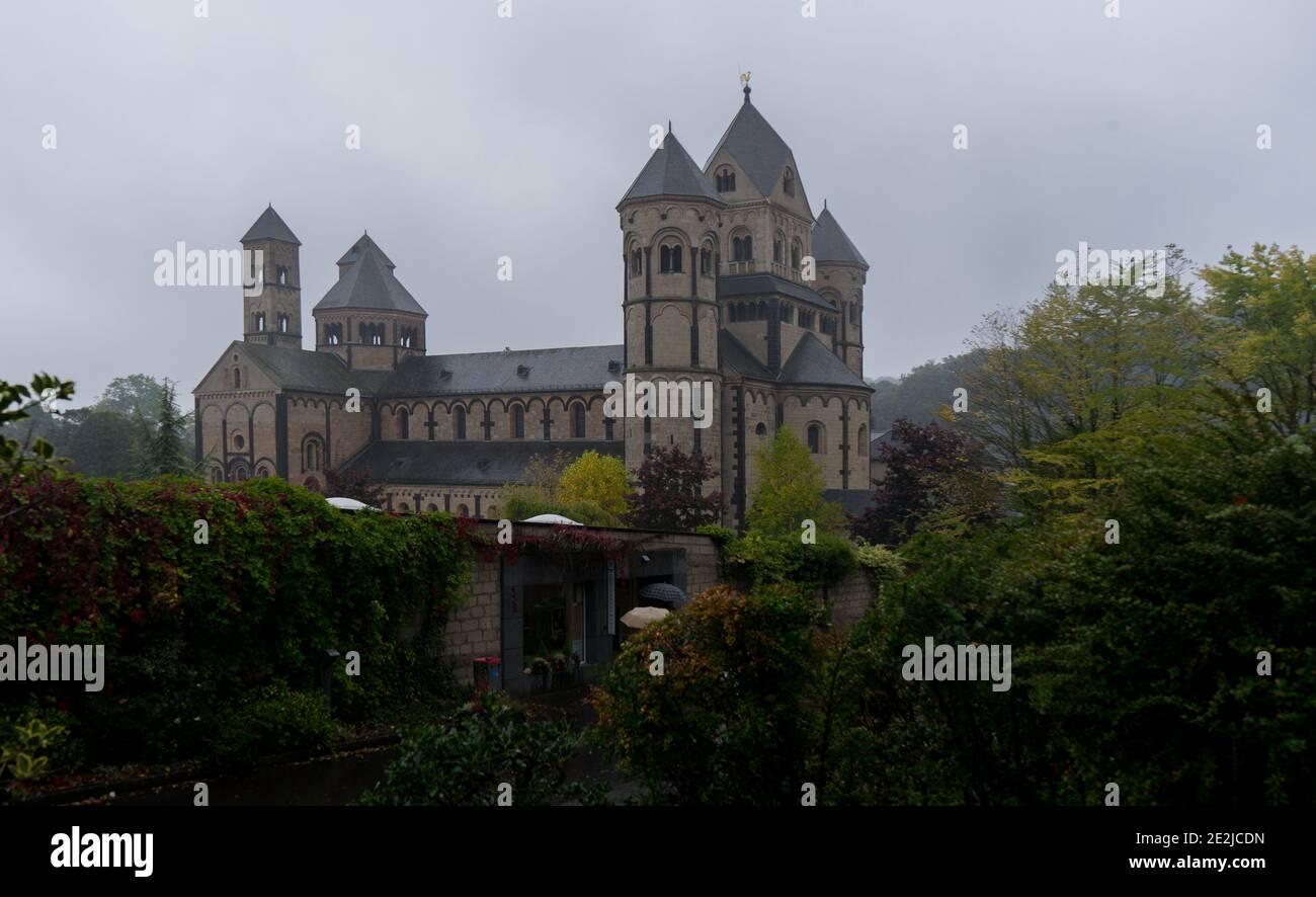 Romanesque Maria Laach Monastery, Lake Laach in Germany Stock Photo - Alamy