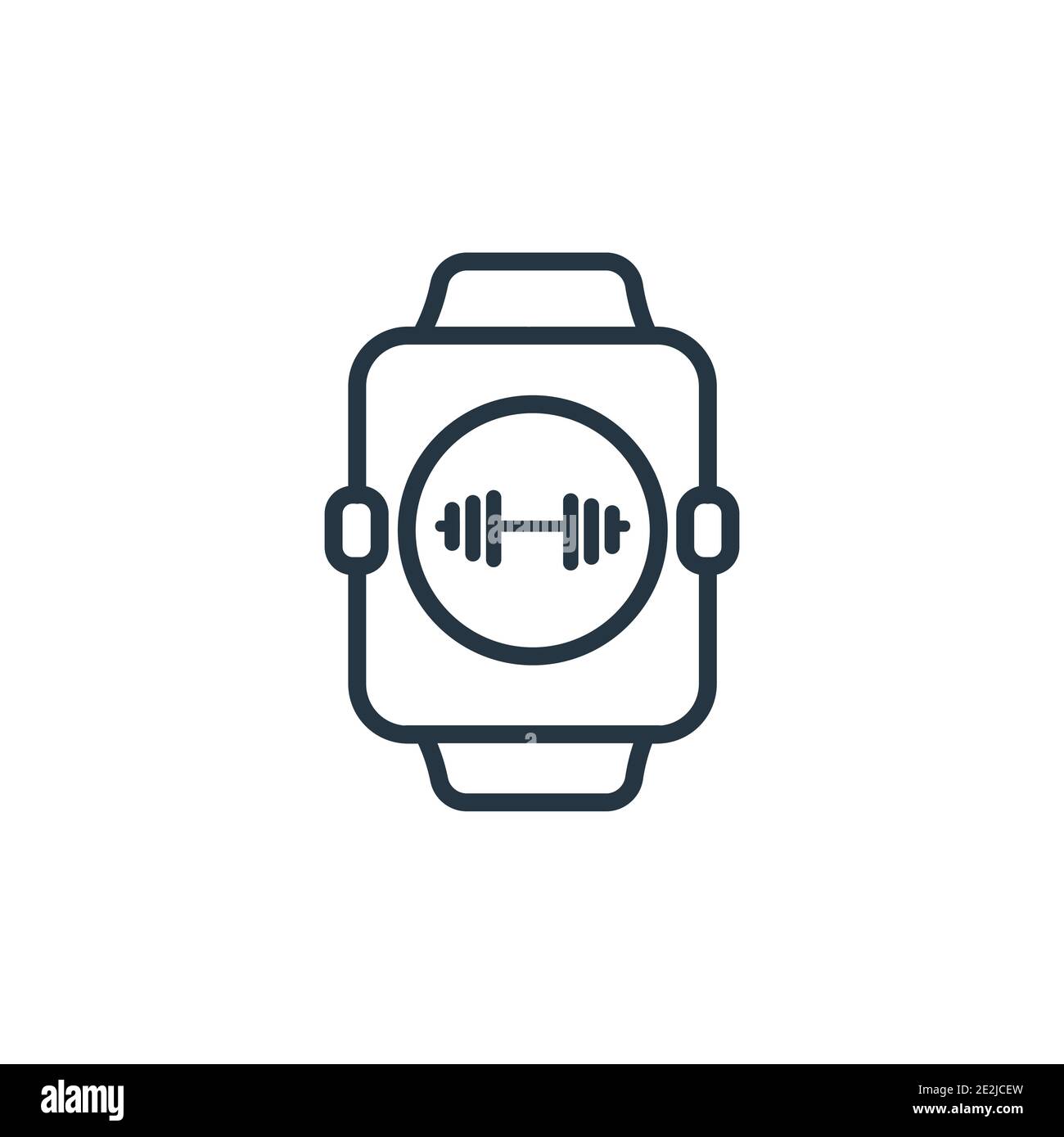 Fitness watch outline vector icon. Thin line black fitness watch icon ...