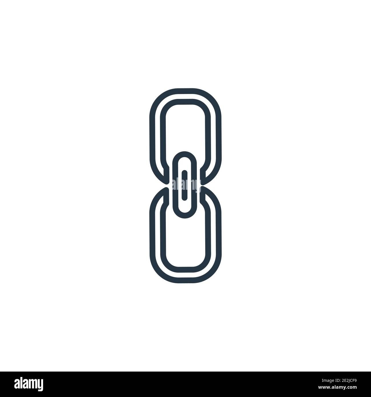 Chain outline vector icon. Thin line black chain icon, flat vector ...
