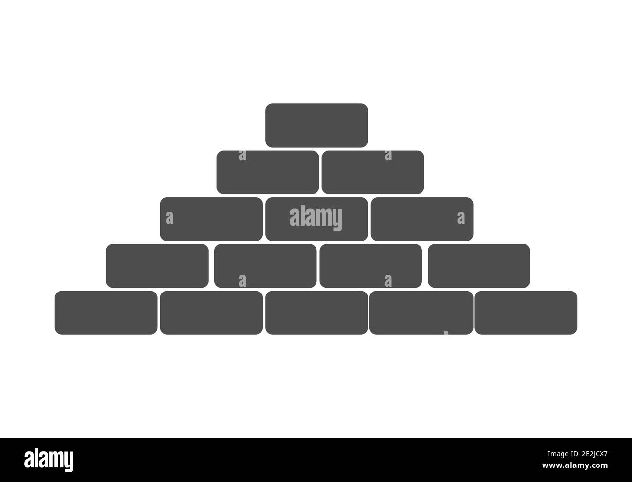 pyramid, brick wall. Vector illustration isolated on white background ...