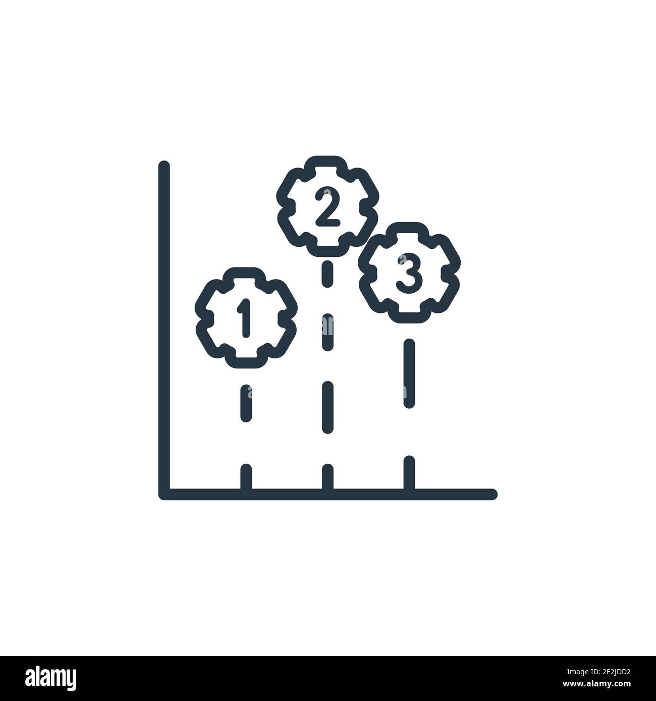 Scatter outline vector icon. Thin line black scatter icon, flat vector ...