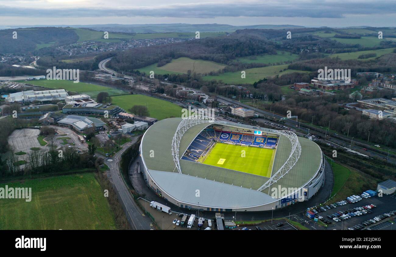 An aerial view of the American Express Community Stadium the home ...