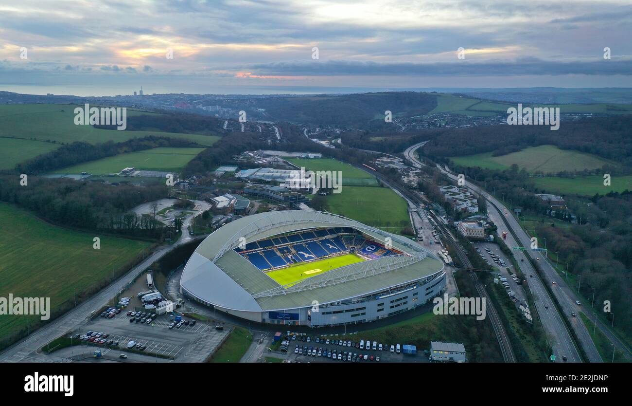An aerial view of the American Express Community Stadium the home ...