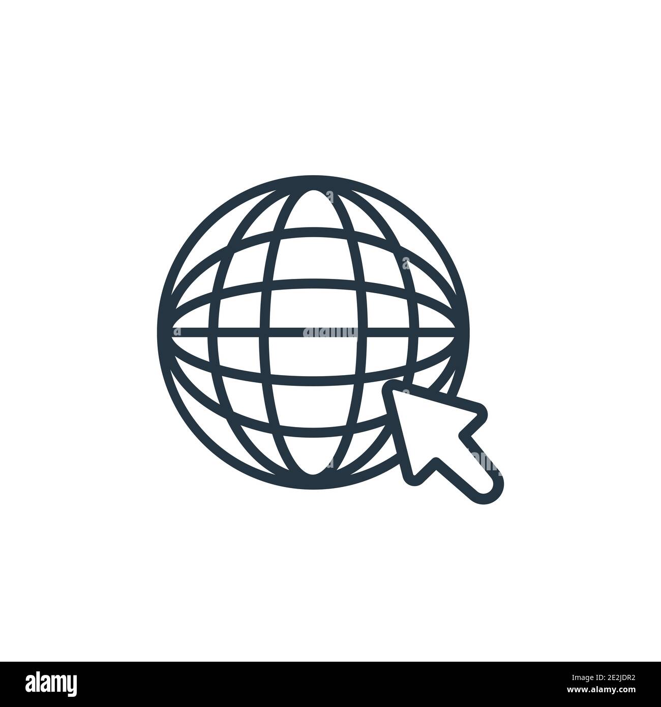 Internet outline vector icon. Thin line black internet icon, flat vector simple element ...