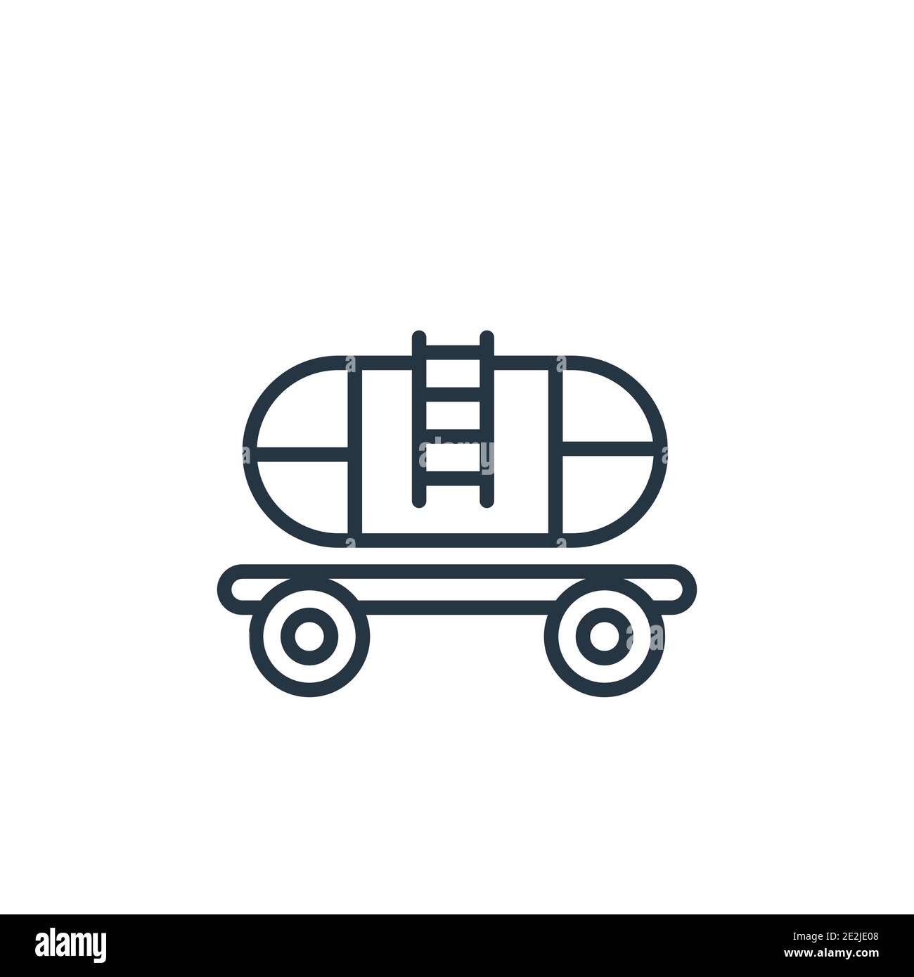 Tank wagon outline vector icon. Thin line black tank wagon icon, flat ...