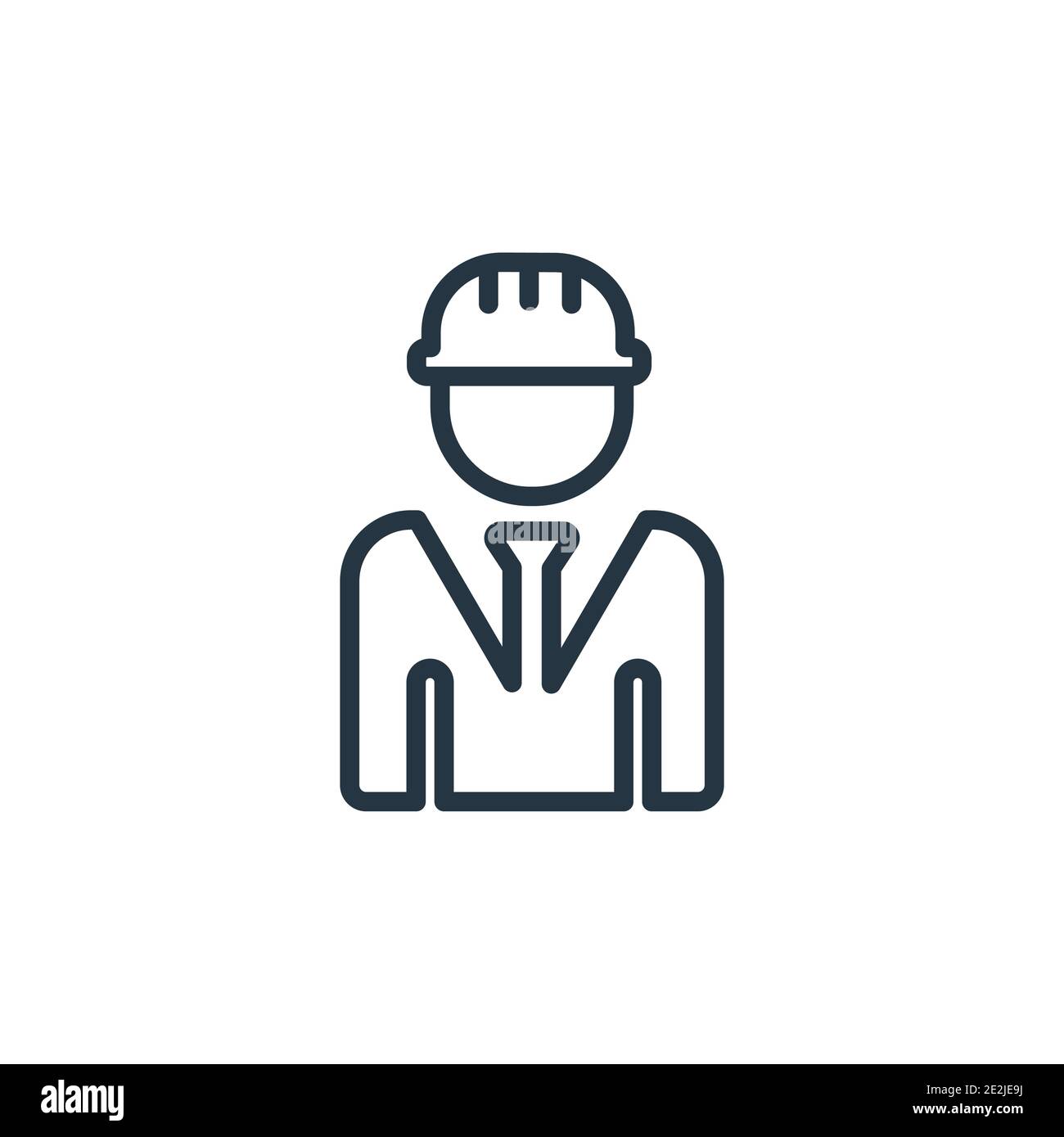 Industrial engineer outline vector icon. Thin line black industrial ...