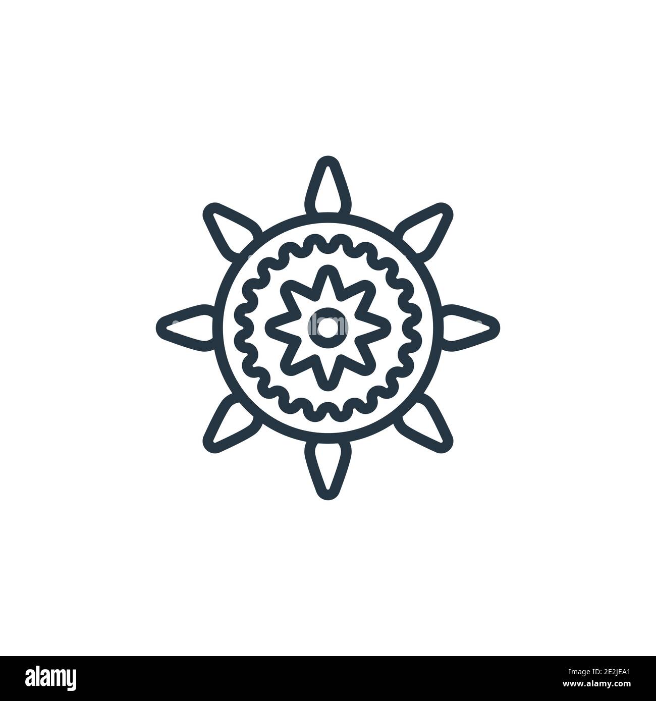 Rangoli outline vector icon. Thin line black rangoli icon, flat vector ...