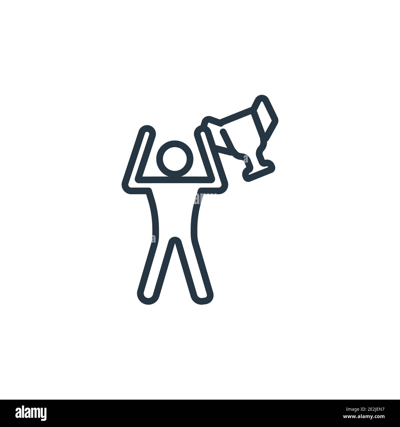 First prize outline vector icon. Thin line black first prize icon, flat ...