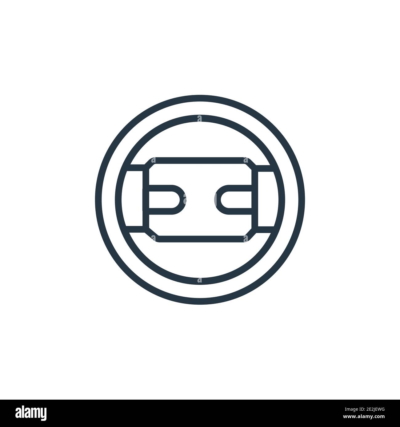 Lumbar belt outline vector icon. Thin line black lumbar belt icon, flat ...