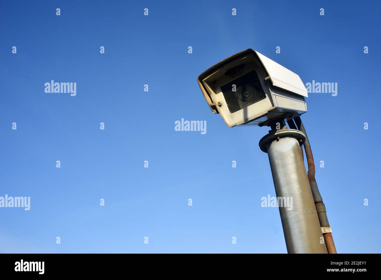 Surveillance camera in blue sky outdoor Stock Photo - Alamy
