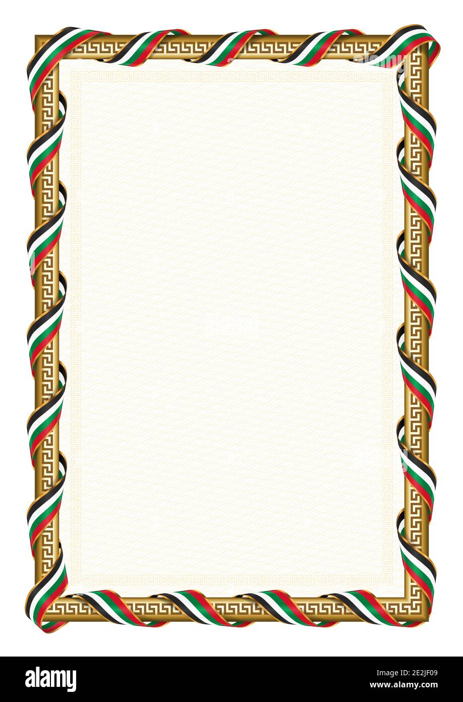 Vertical frame and border with Palestine flag, template elements for ...
