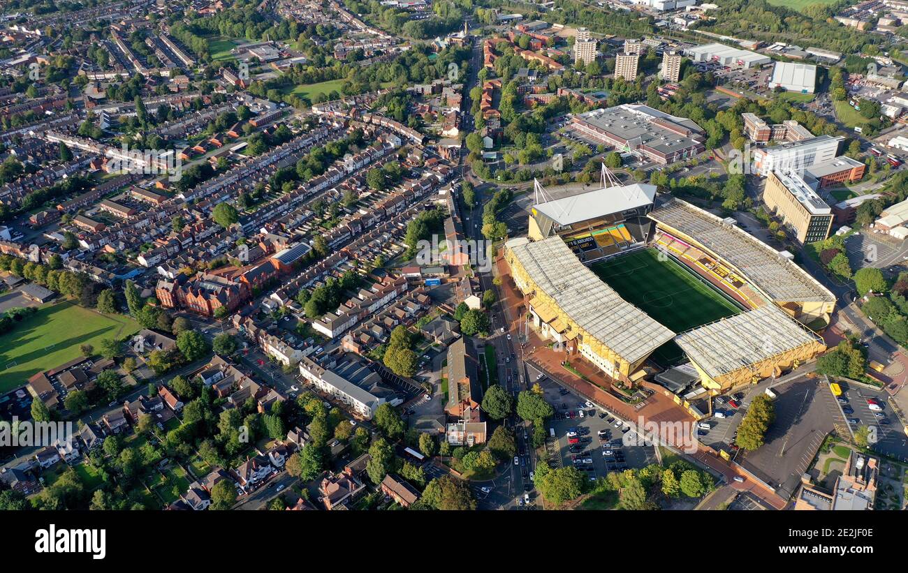 An aerial view of Molineux the home stadium of Wolverhampton Wanderers ...