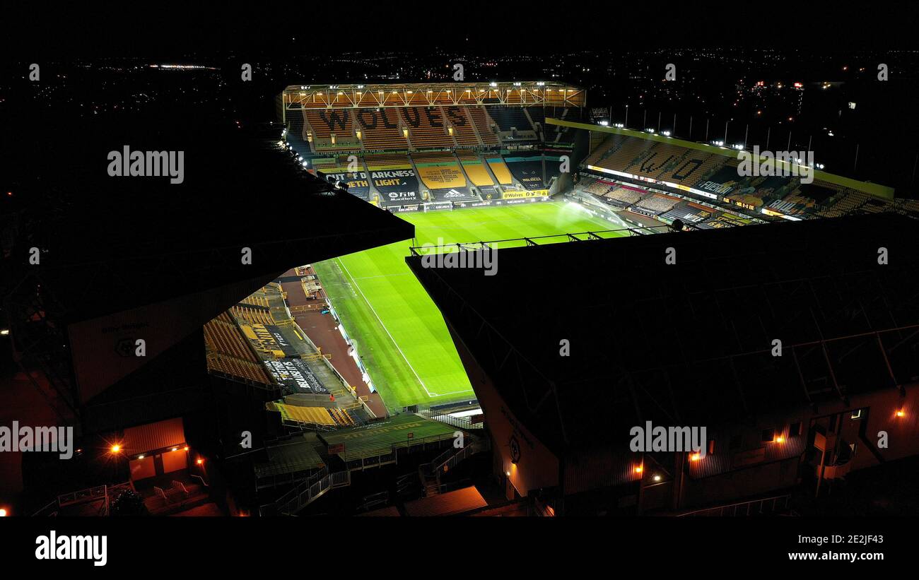An aerial view of Molineux the home stadium of Wolverhampton Wanderers ...