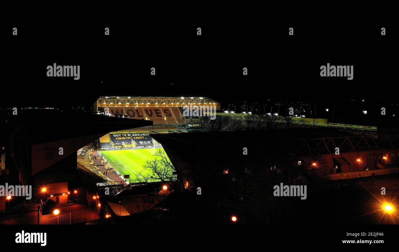 An aerial view of Molineux the home stadium of Wolverhampton Wanderers ...