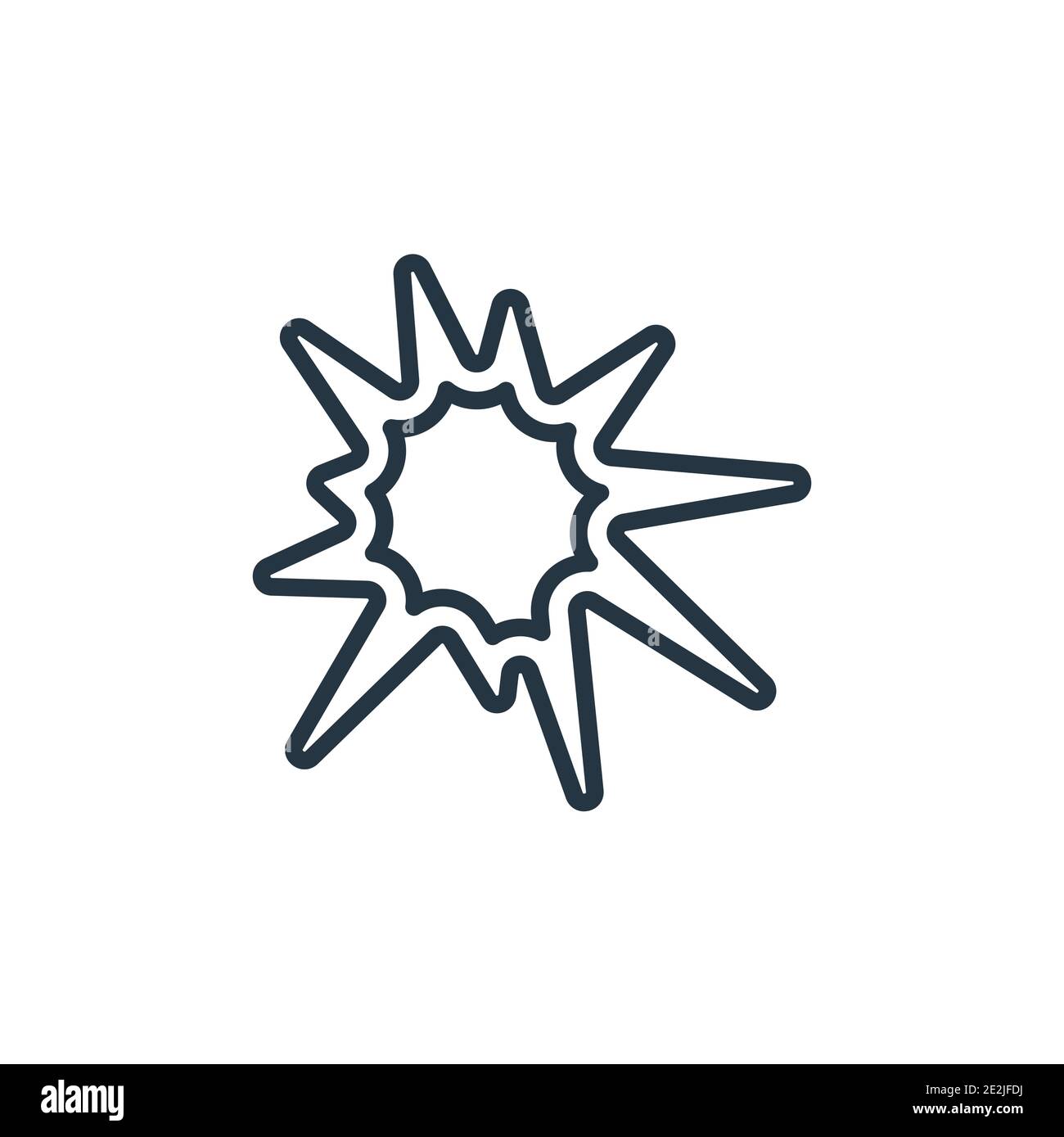 Explode outline vector icon. Thin line black explode icon, flat vector ...