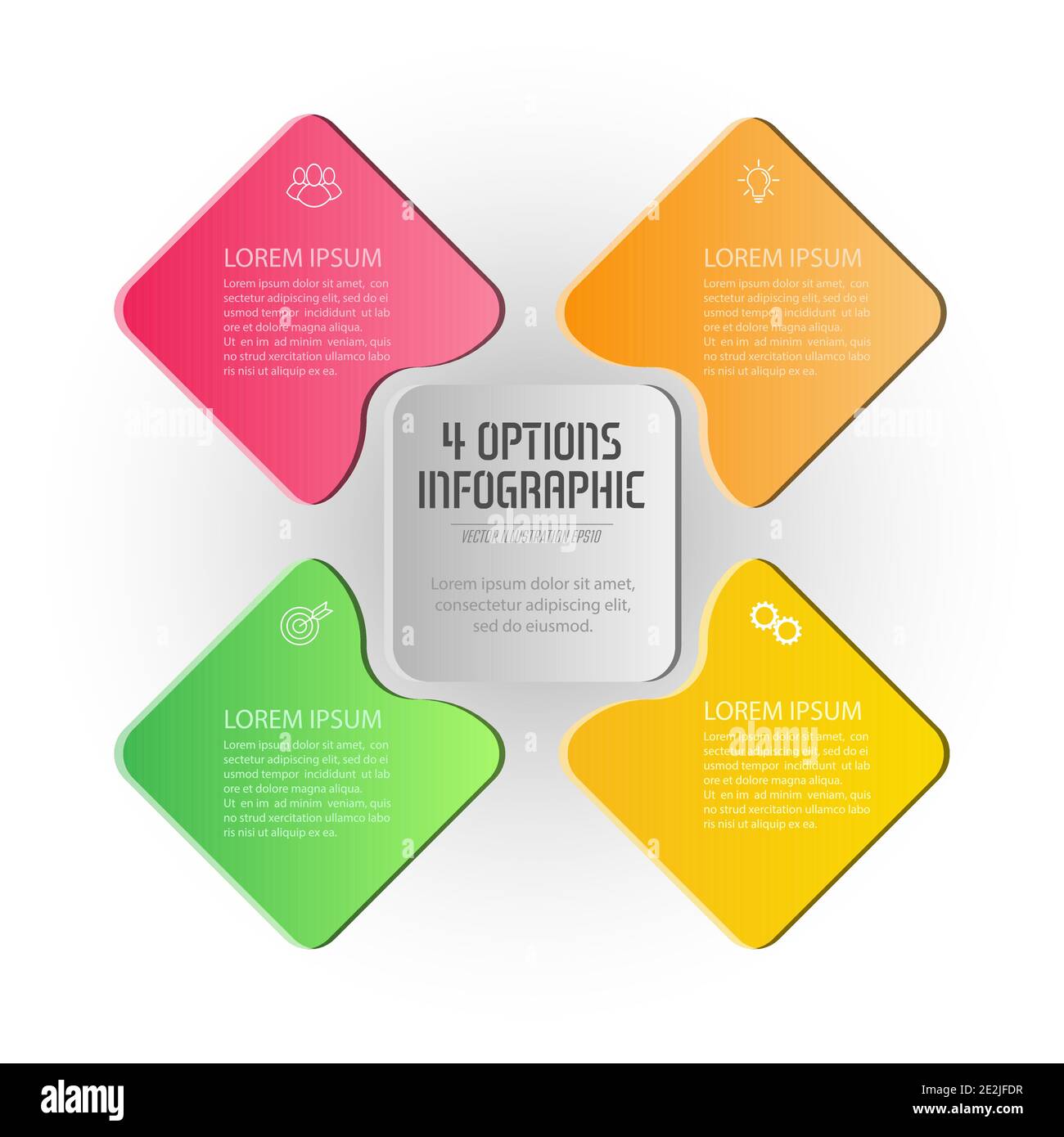 Infographic square. The triangle diagram is divided into 4 parts ...