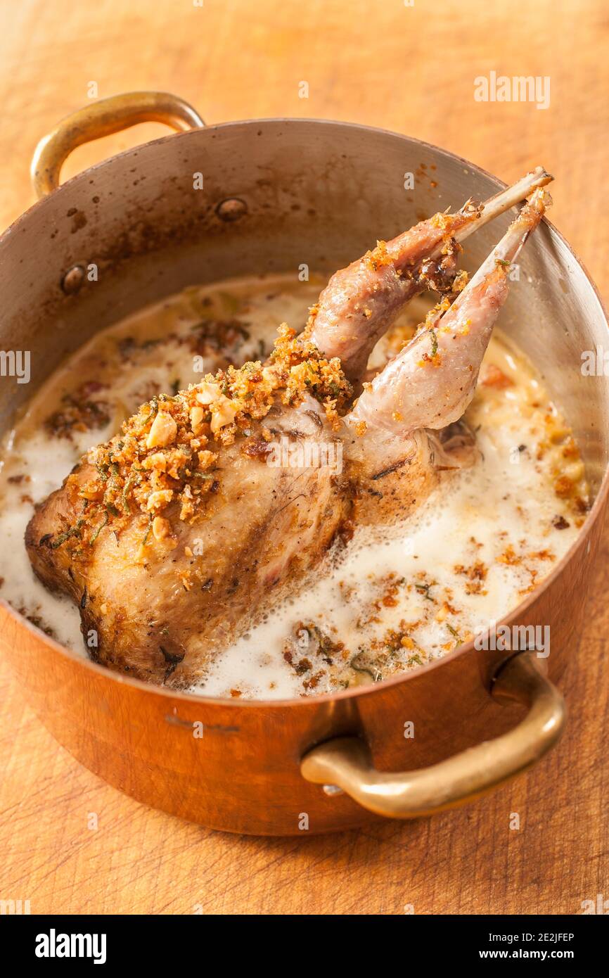 Cocker spaniel watches chef Neil Churchill prepare dead grouse on the ...