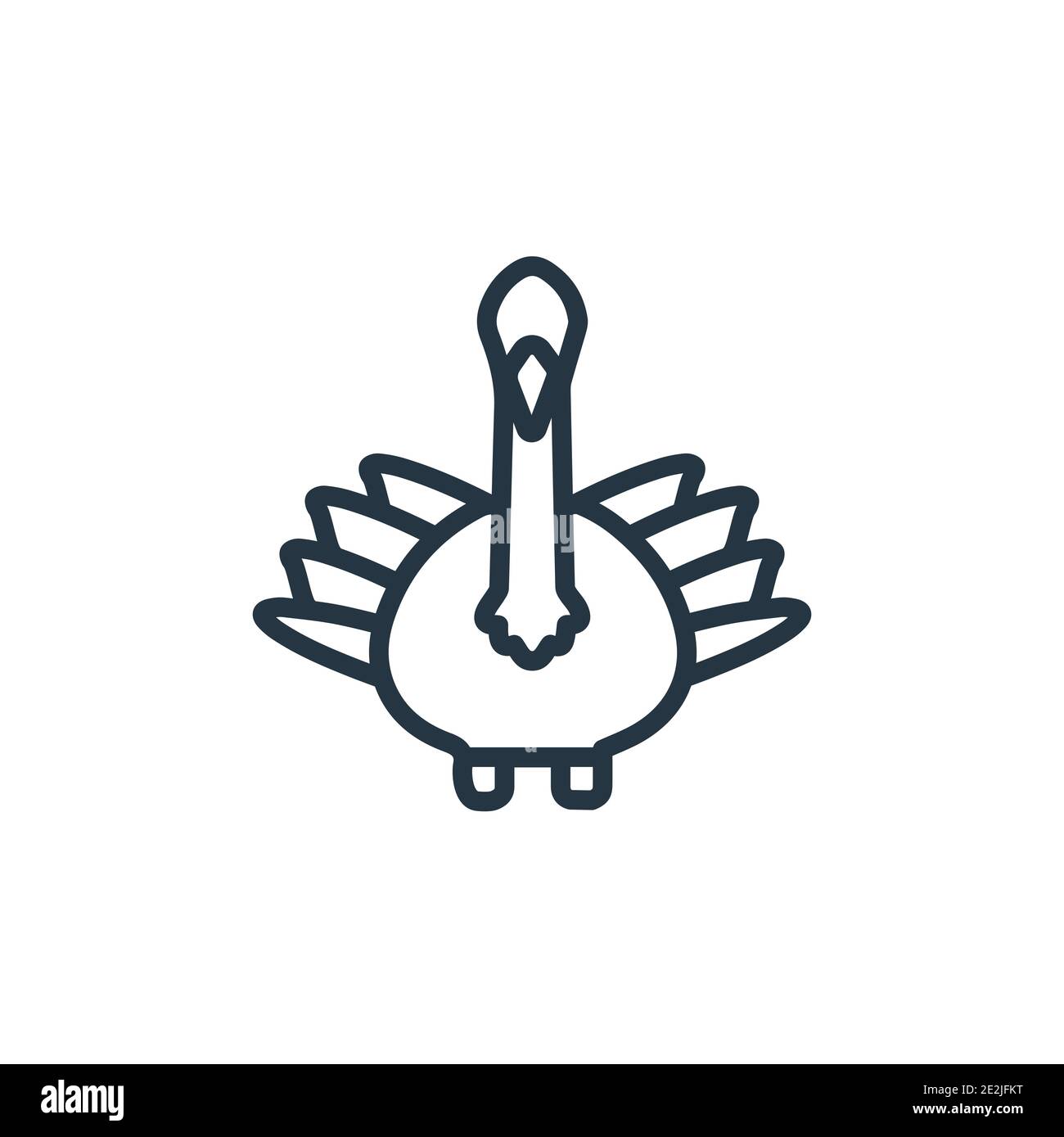 Turkey outline vector icon. Thin line black turkey icon, flat vector ...