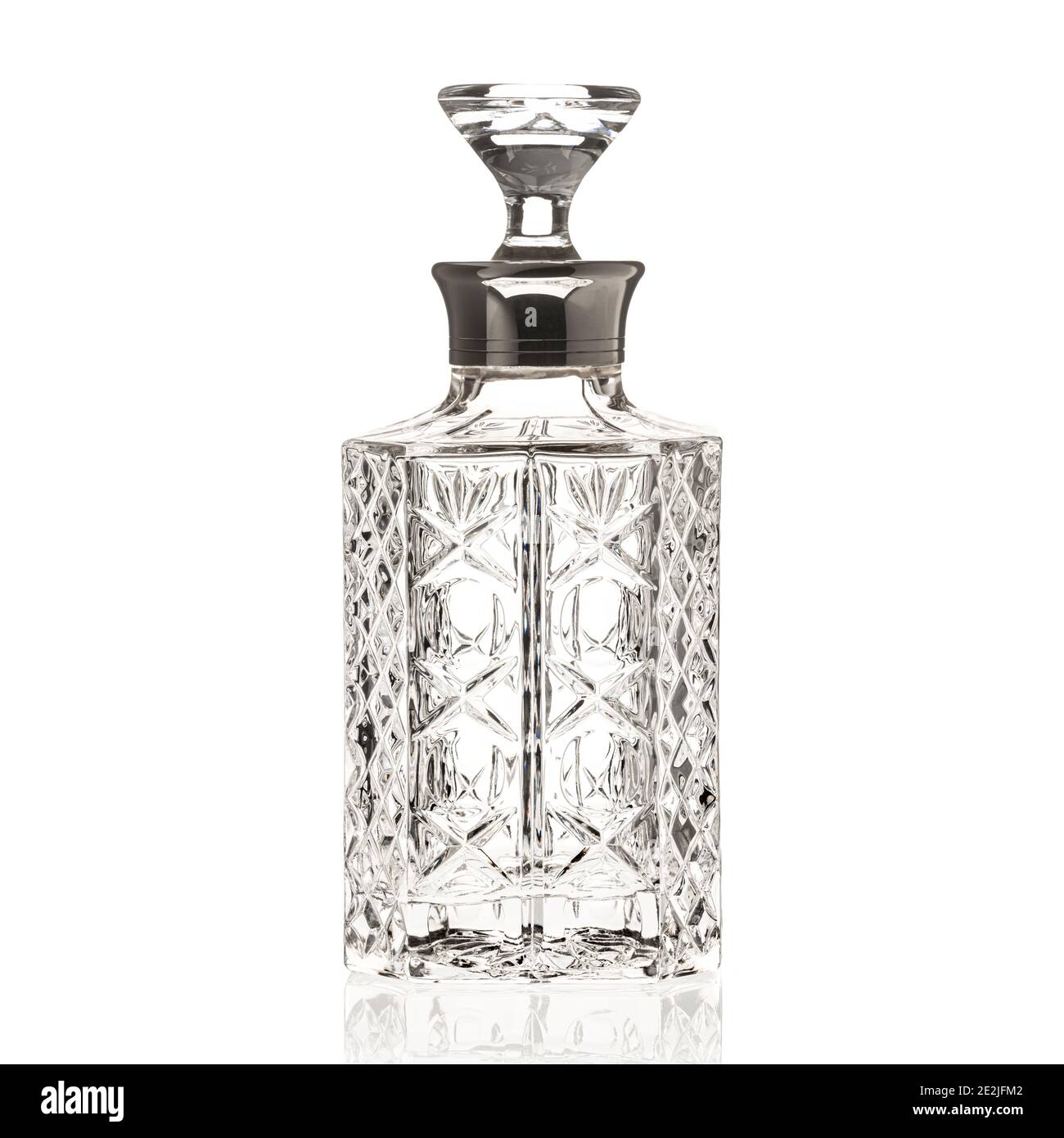 Empty glass decanter Stock Photo - Alamy