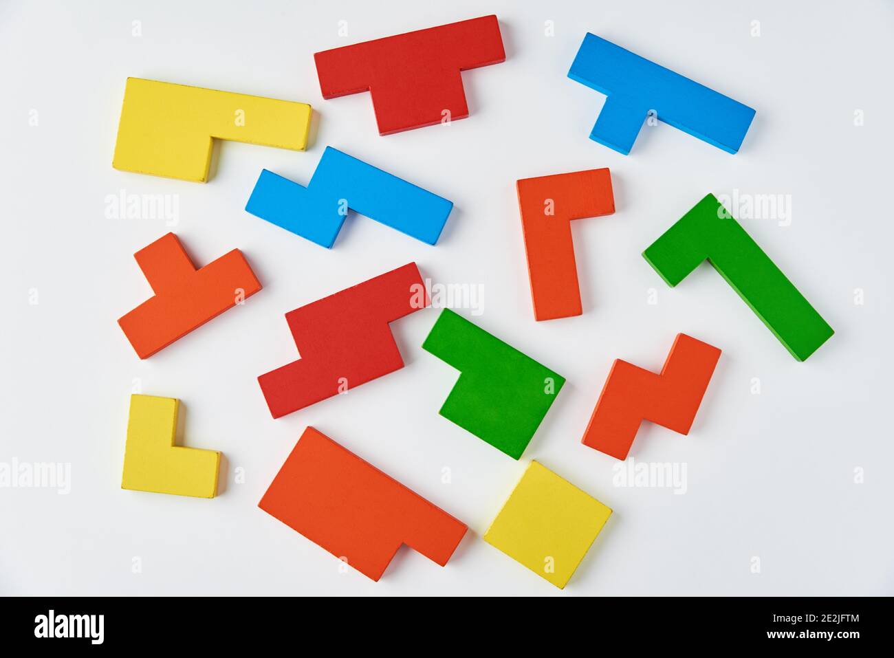 Different wooden blocks on a white background. Concept of logical ...