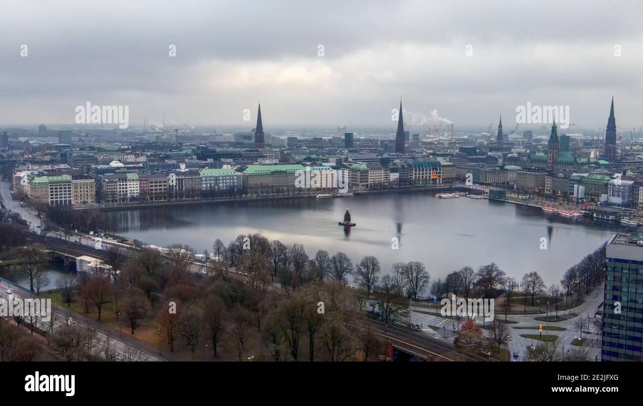 Beautiful City Center of Hamburg with Alster River Stock Photo - Alamy