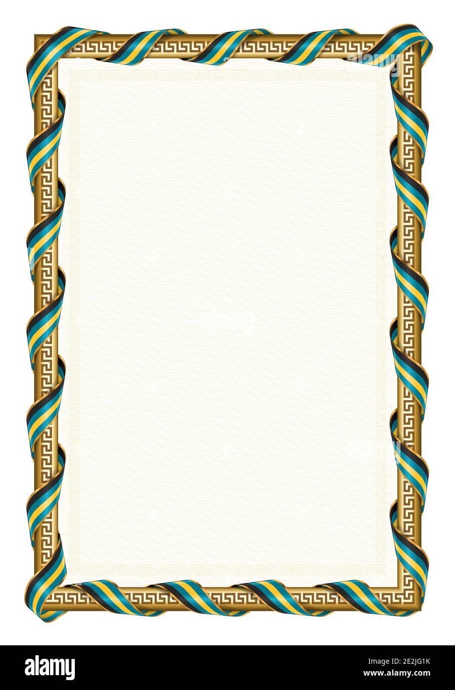 Vertical frame and border with Bahamas flag, template elements for your ...