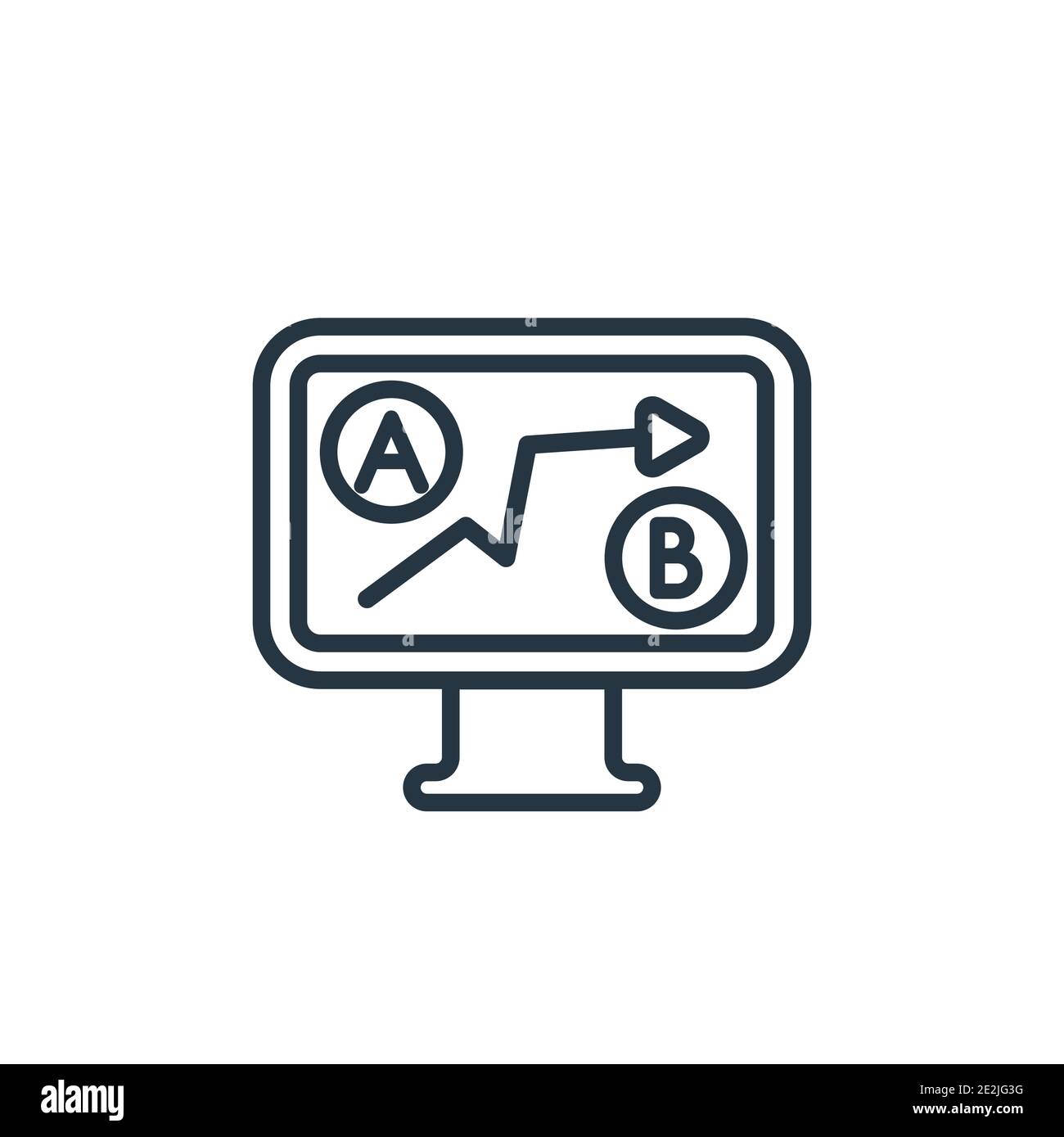 Testing outline vector icon. Thin line black testing icon, flat vector ...