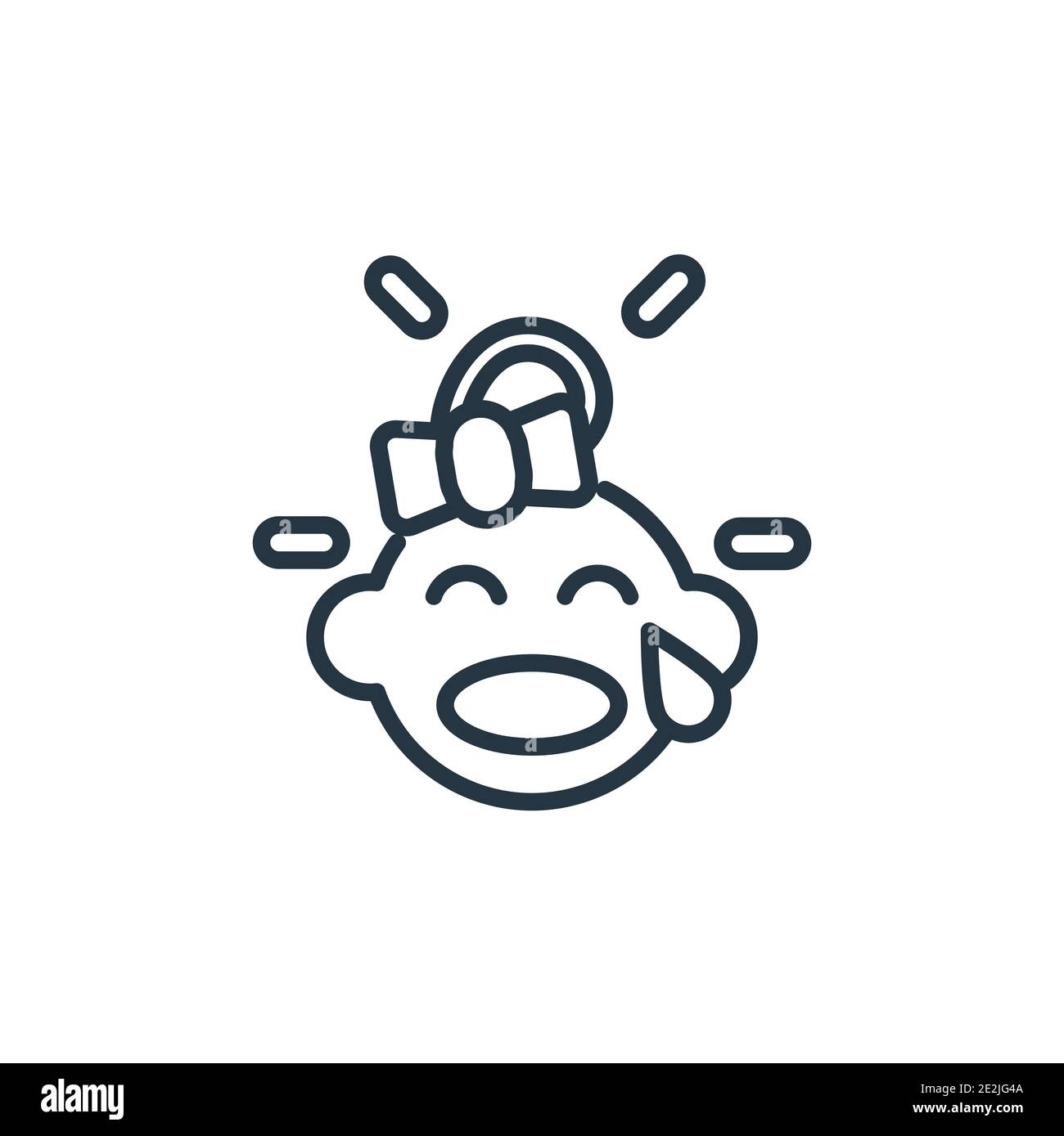 Cry outline vector icon. Thin line black cry icon, flat vector simple ...