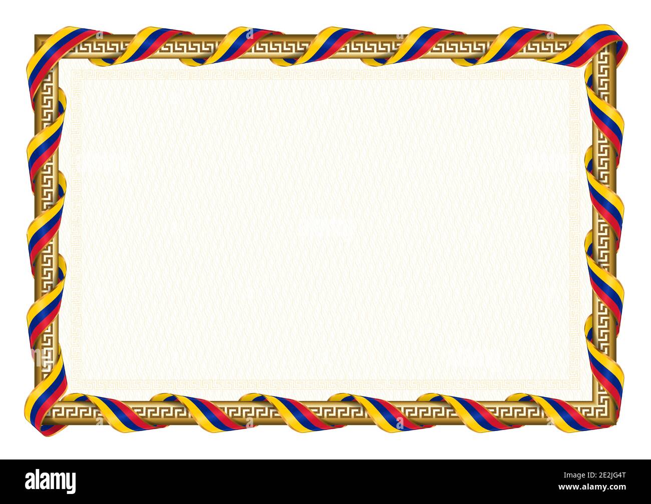 Horizontal frame and border with Venezuela flag, template elements for ...