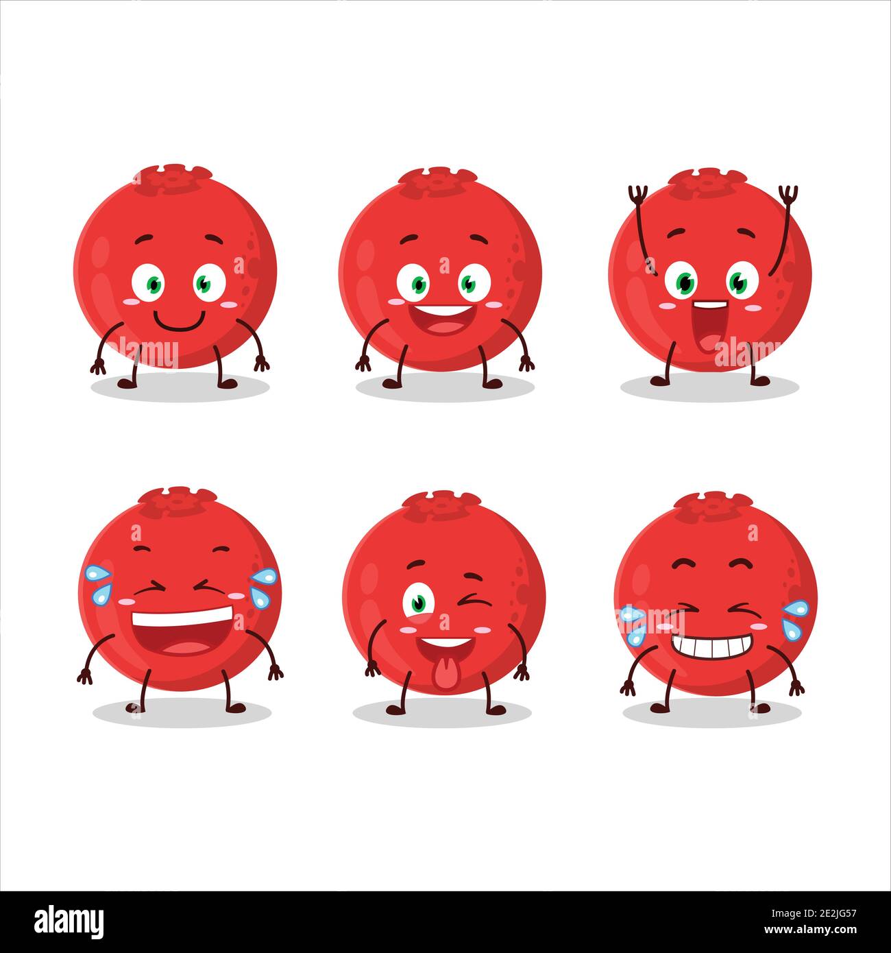 Cartoon character of red berry with smile expression. Vector ...