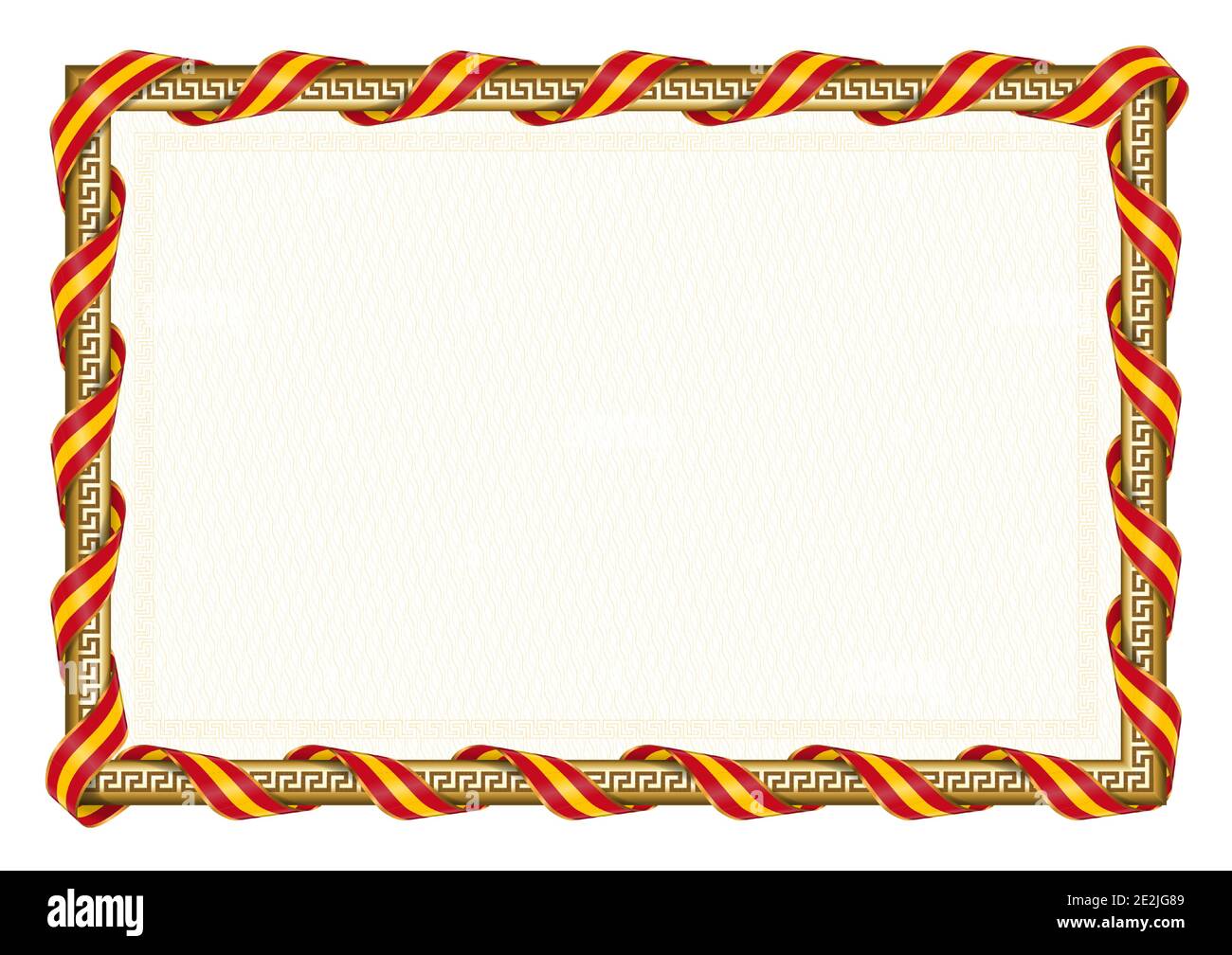 Horizontal frame and border with Spain flag, template elements for your ...