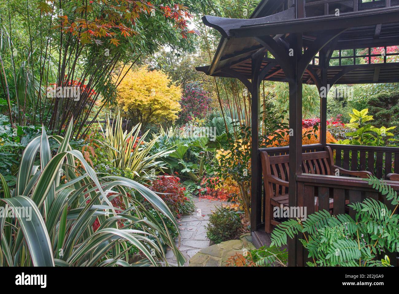 The Japanese Tea House in 'The Jungle' at Four Seasons Garden in late ...