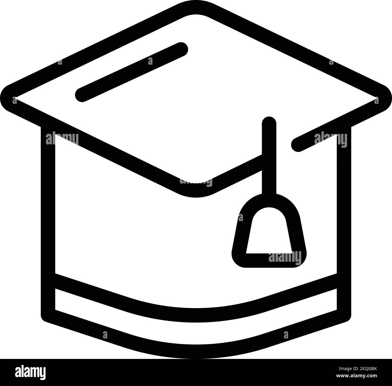 Graduation hat icon. Outline graduation hat vector icon for web design ...