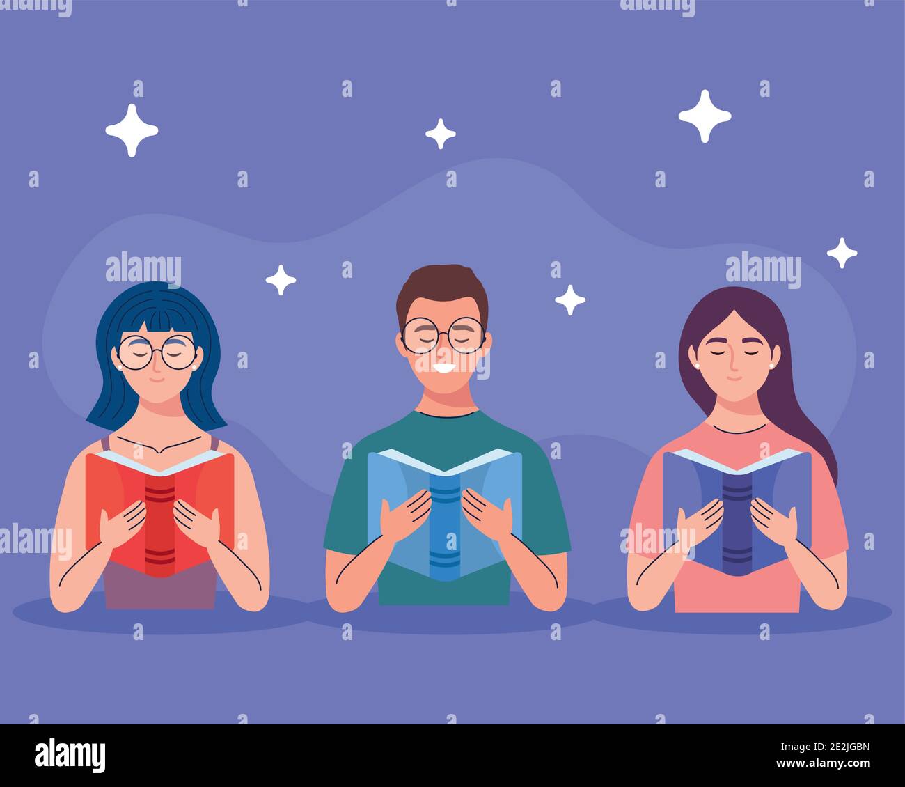 Reading team group Stock Vector Images - Alamy
