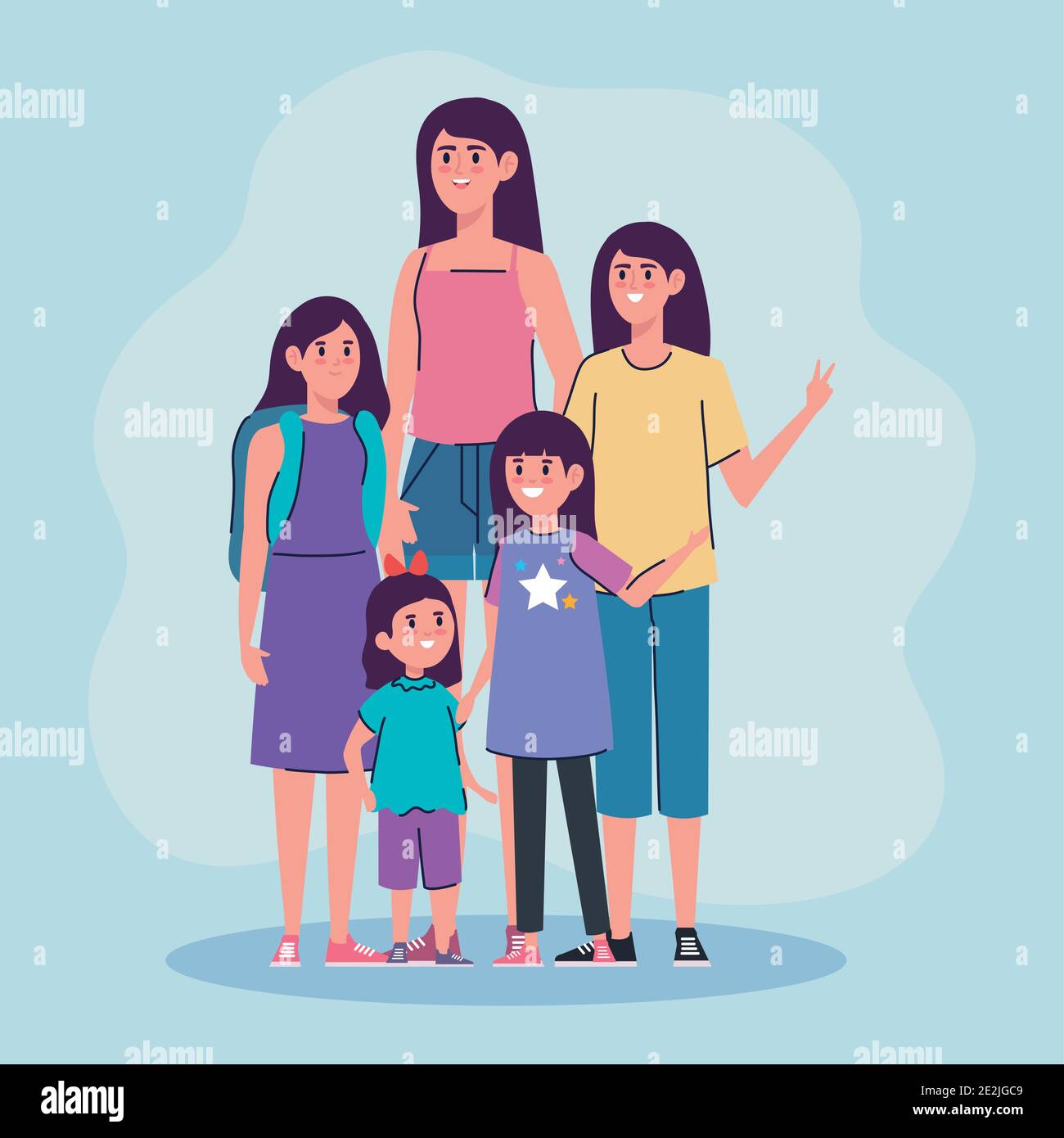 group of females of differents age characters Stock Vector Image & Art ...