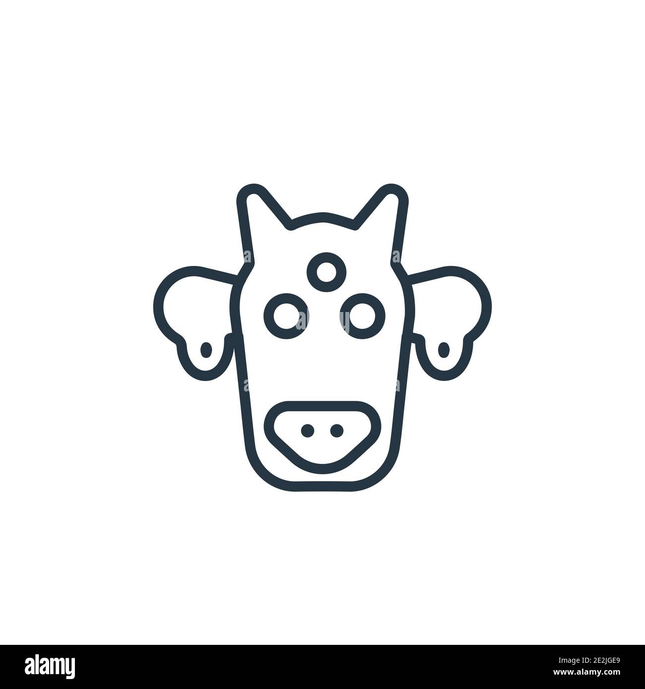 Indian cow outline vector icon. Thin line black indian cow icon, flat ...
