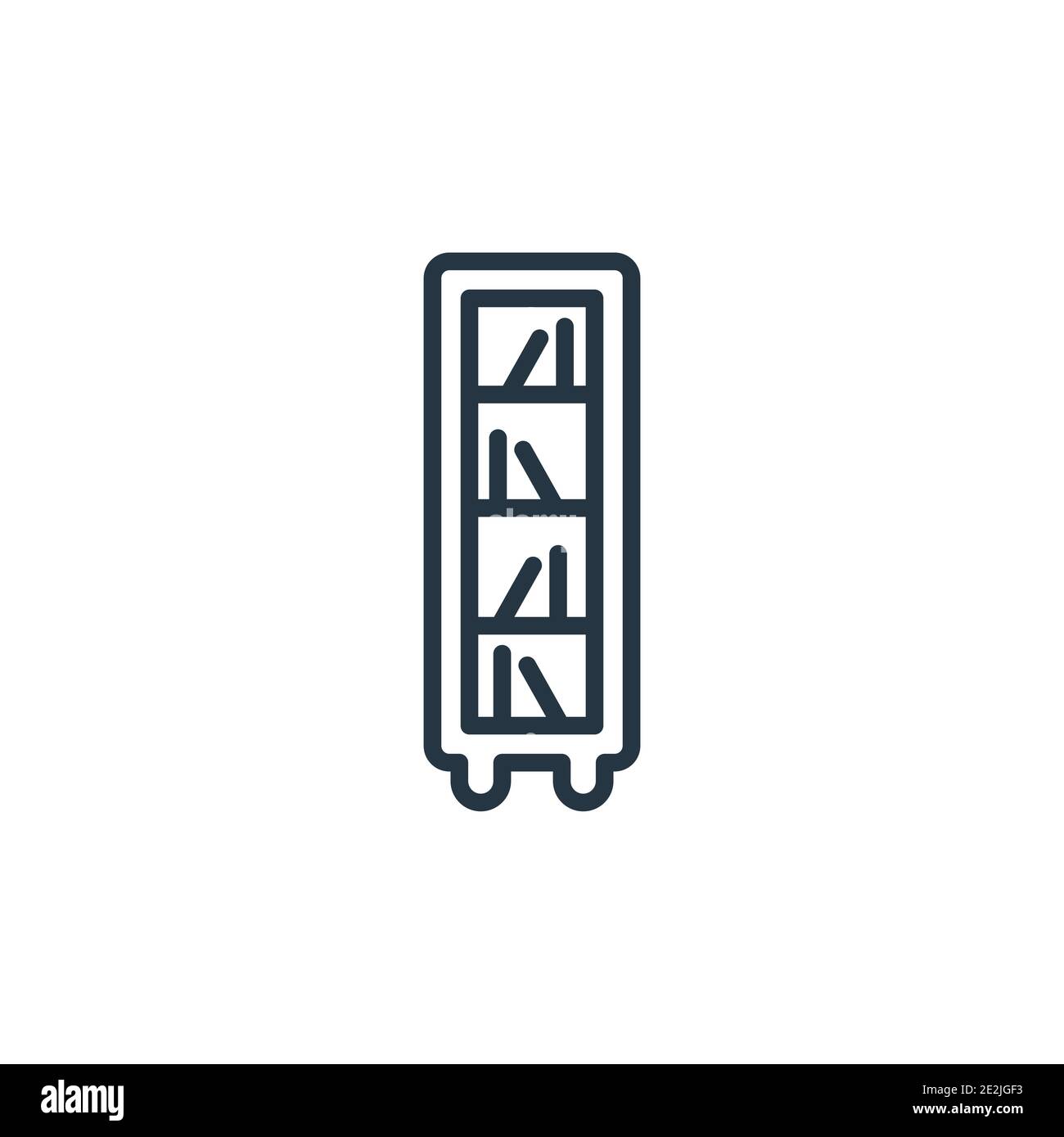 Bookcase outline vector icon. Thin line black bookcase icon, flat ...