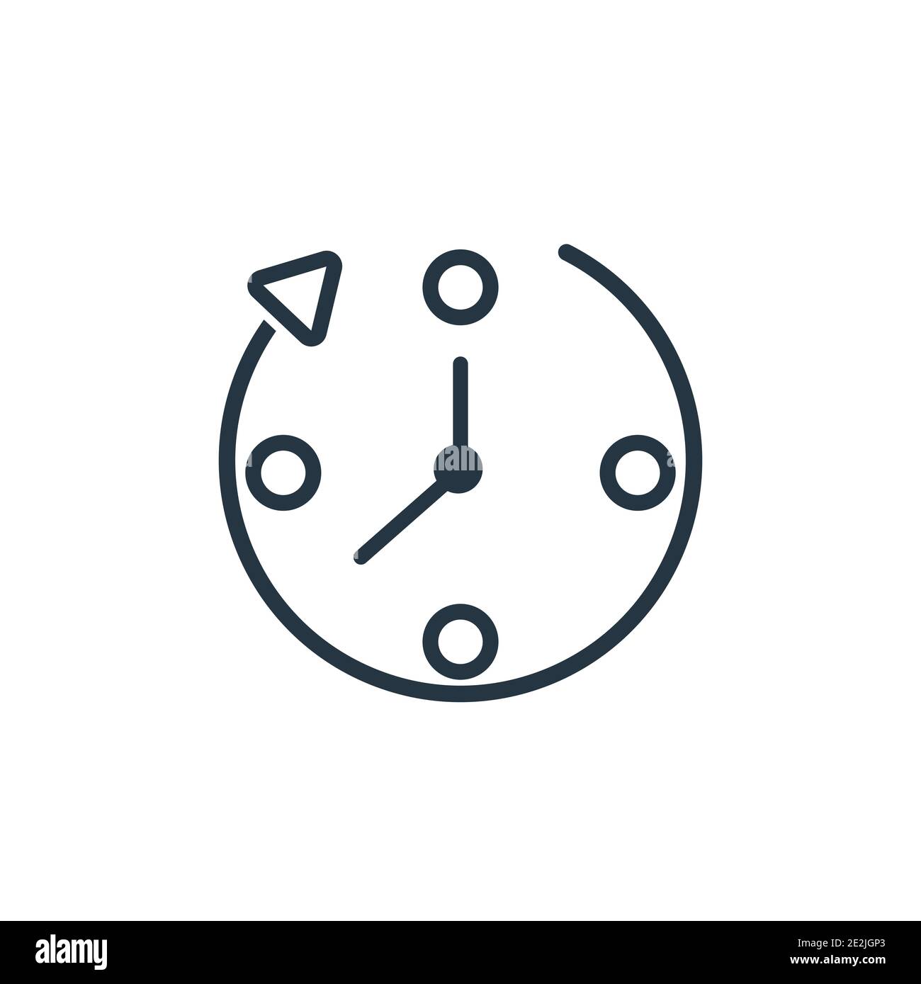 Clockwise outline vector icon. Thin line black clockwise icon, flat ...